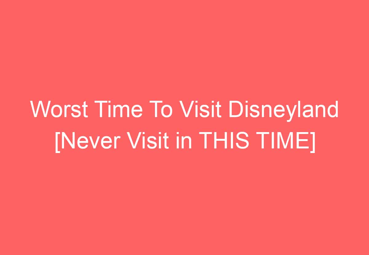 Worst Time To Visit Disneyland [Never Visit in THIS TIME]