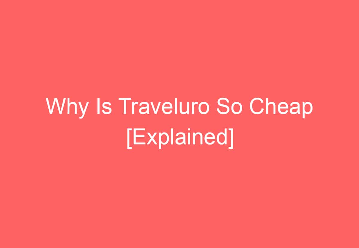 Why Is Traveluro So Cheap [Explained]